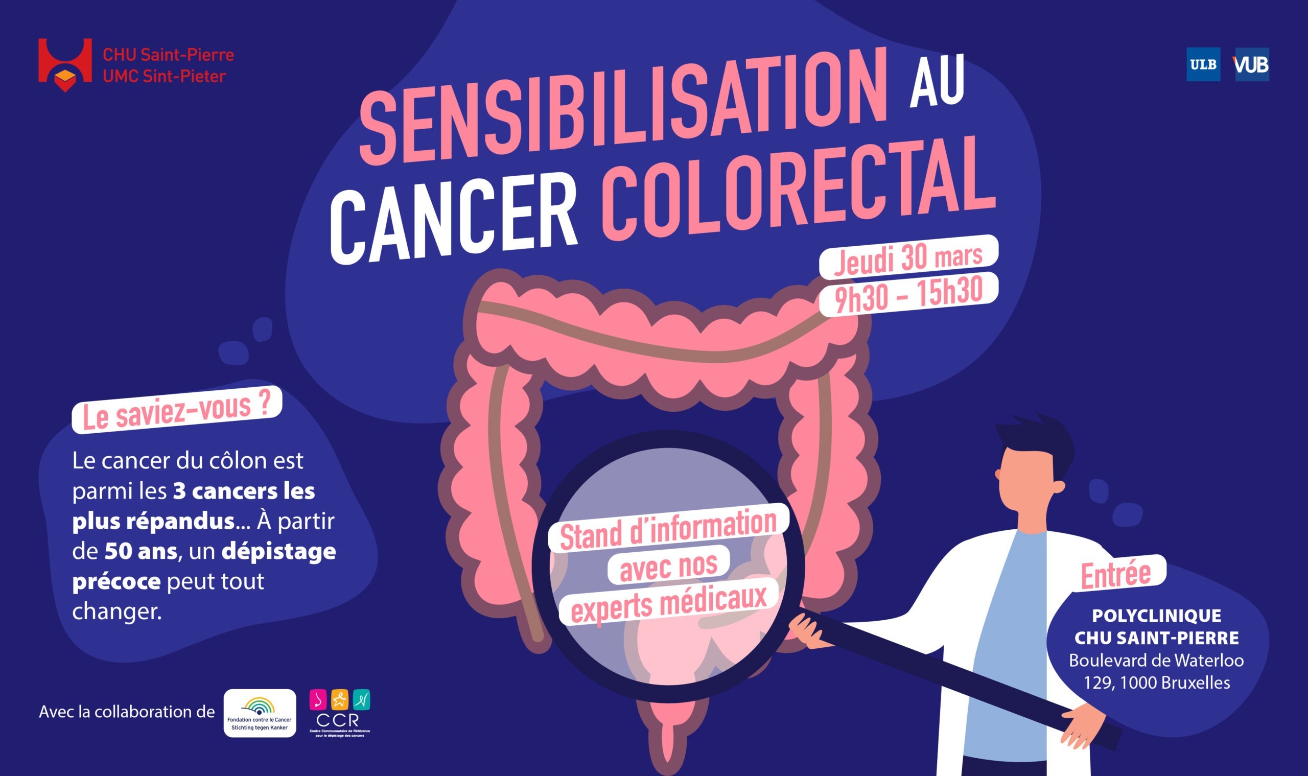 Journée de sensibilisation Colorectal - CHU Saint-Pierre | UMC Sint-Pieter